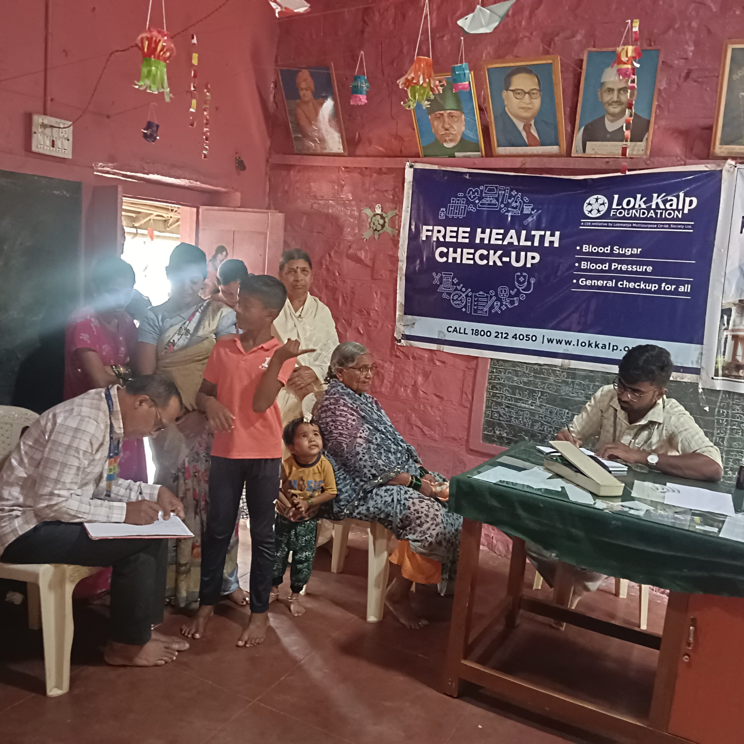 Free Health Camp in Jamboti & Vadgaon by Lok Kalp Foundation & KLE